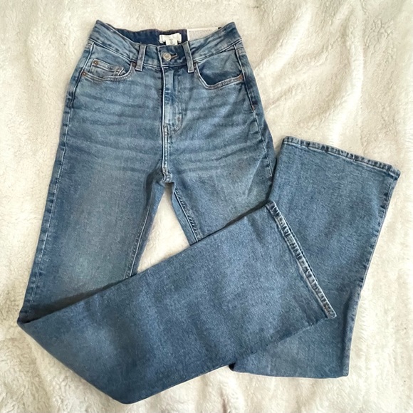 H&M | Jeans | Hm High Waist Flare Stretch Denim Full Length Jeans ...